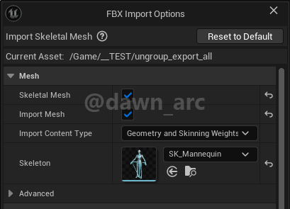 [Maya]Hierarchical Structure of Skinned Mesh in FBX for Unreal